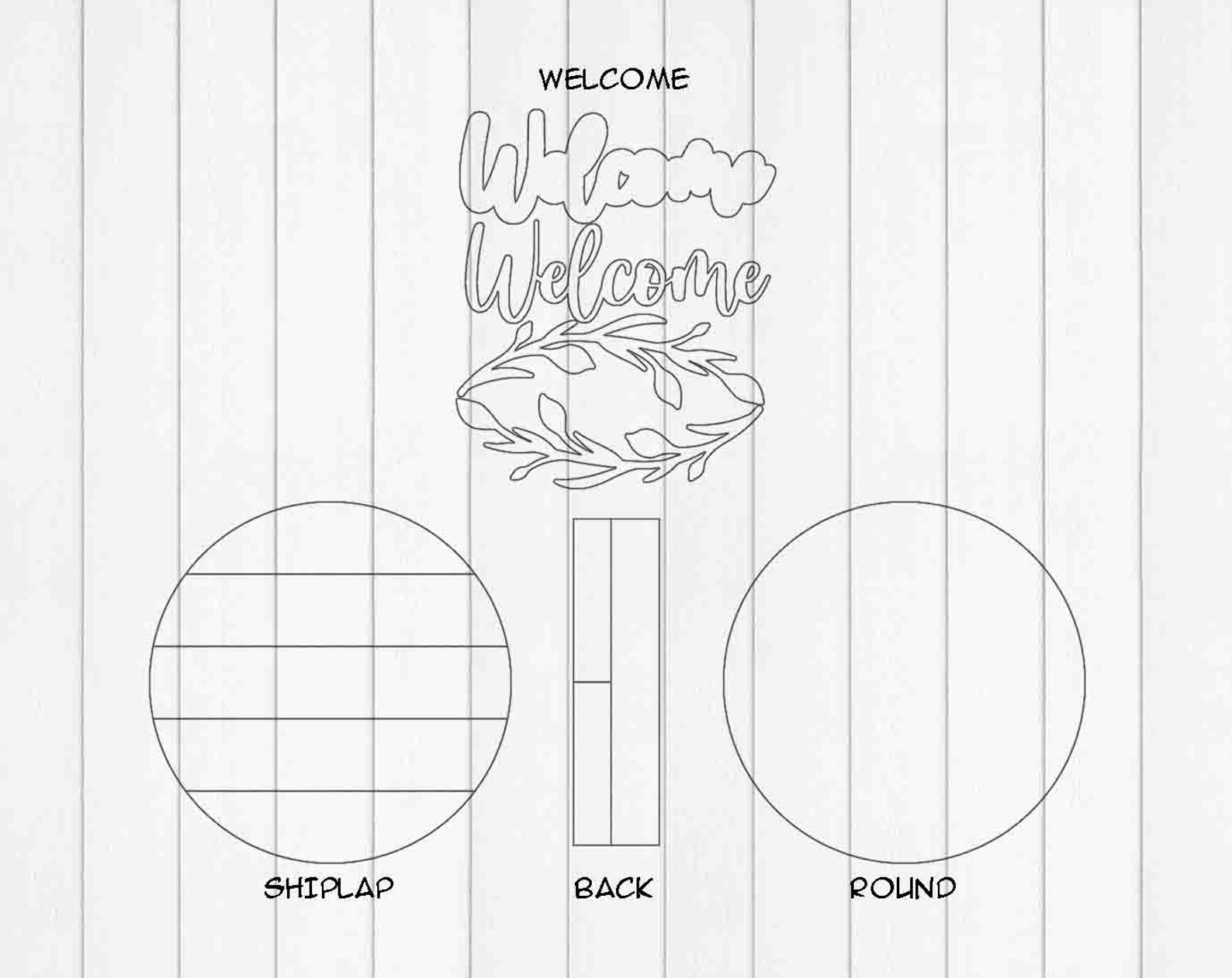 Welcome Round Wood Sign, Shiplap, Instant Download, Svg Pdf Dxf Formats ...