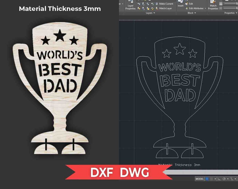 Worlds Best Dad 3D Decor Vector Fathers Day Laser Cut Template - Etsy