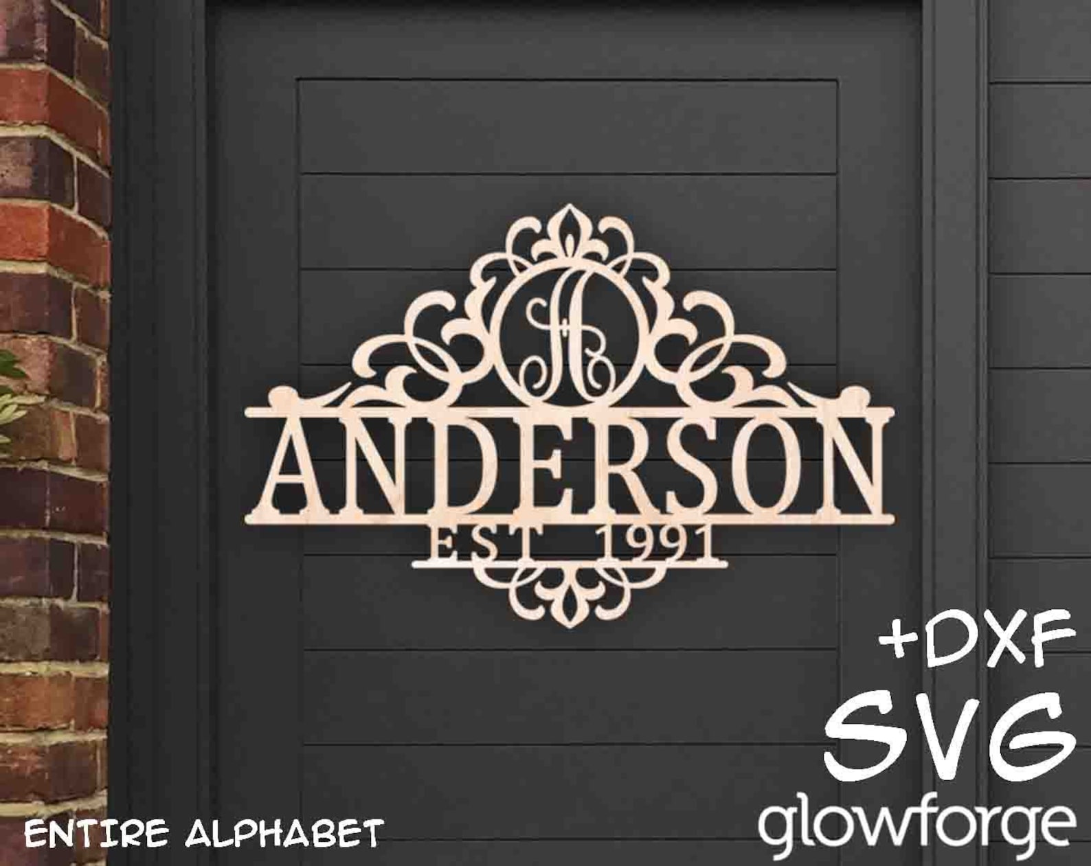 Monogram Entire Alphabet Letter Glowforge SVG Door Hanger - Etsy