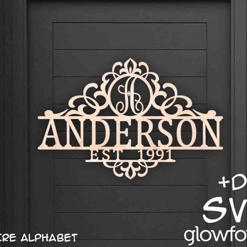 Monogram Entire Alphabet Letter Glowforge SVG Door Hanger - Etsy