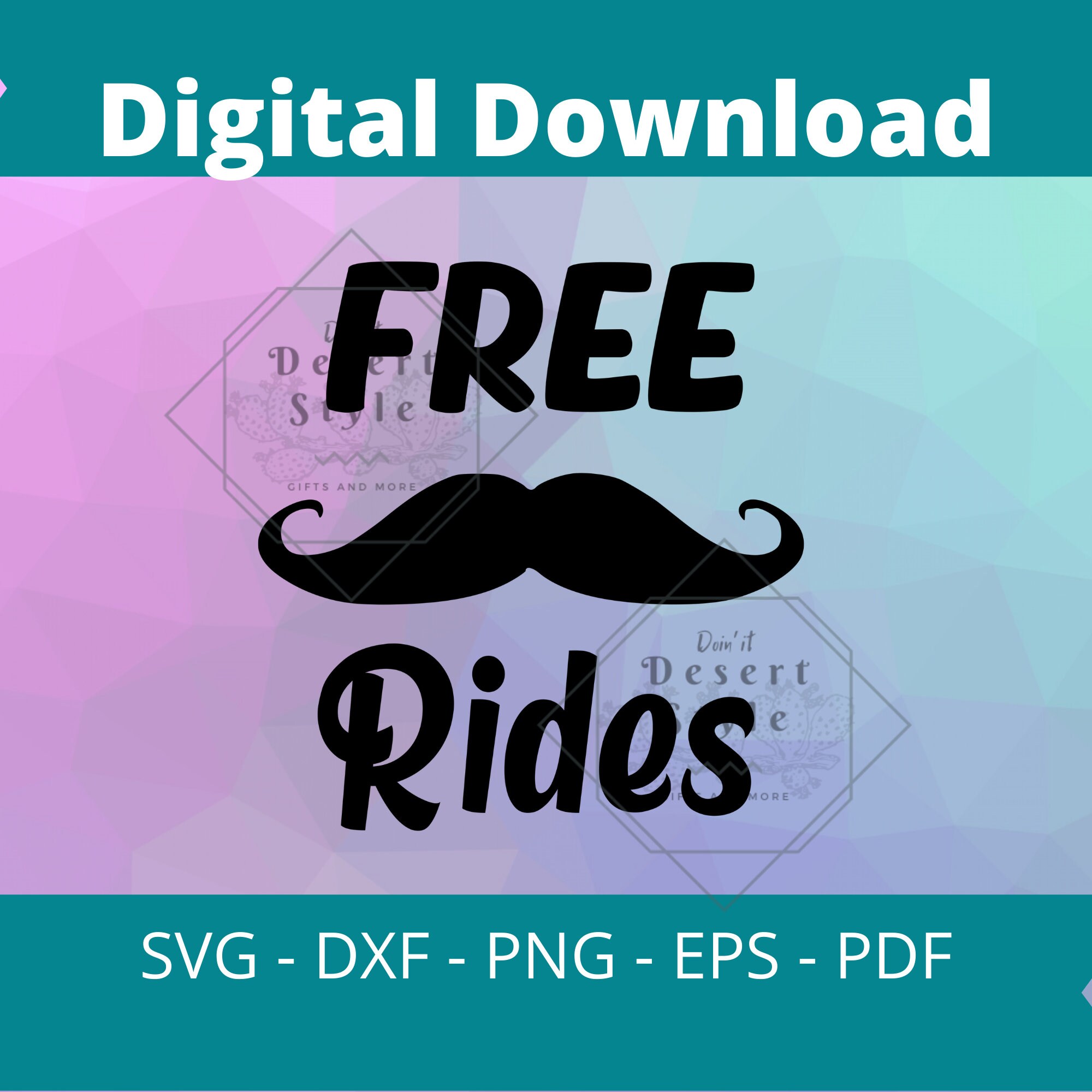 Free Mustache Rides SVG Files for Cricut Digital Download | Etsy