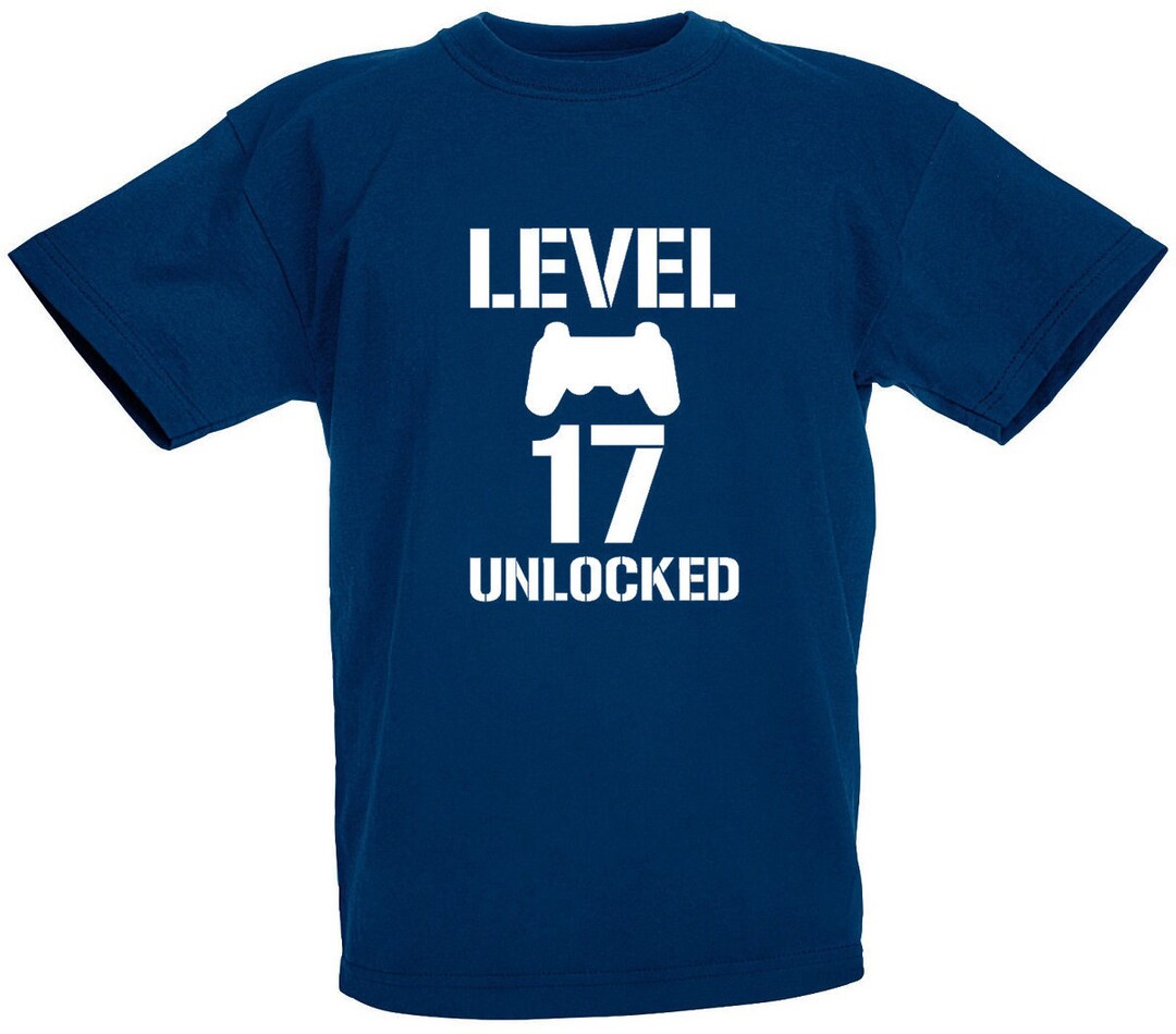 Level 17 Unlocked Boys T-shirt 17th Birthday Gift T-shirt for 17 Year ...