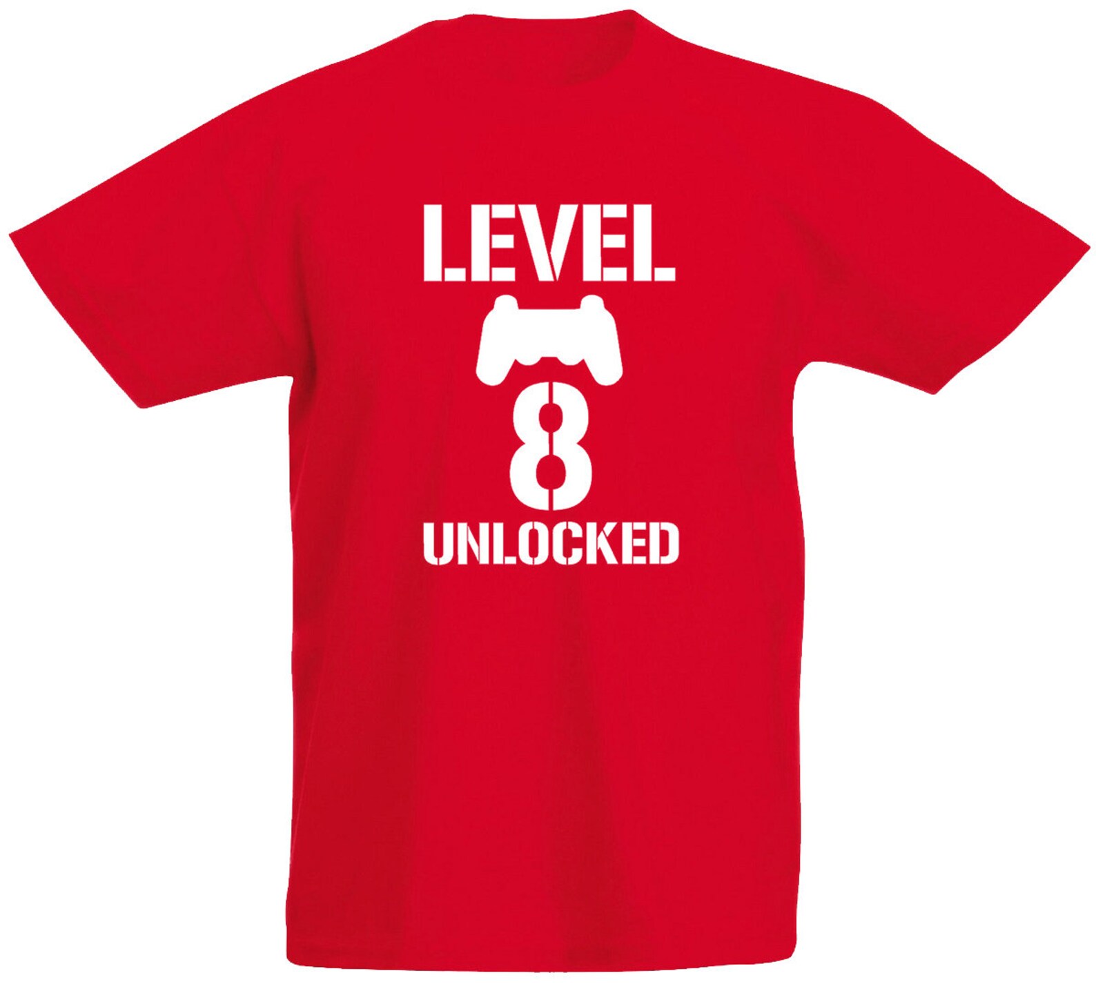 Level 8 Unlocked Boys T-shirt, 8th Birthday Gift Present for 8 Year Old ...