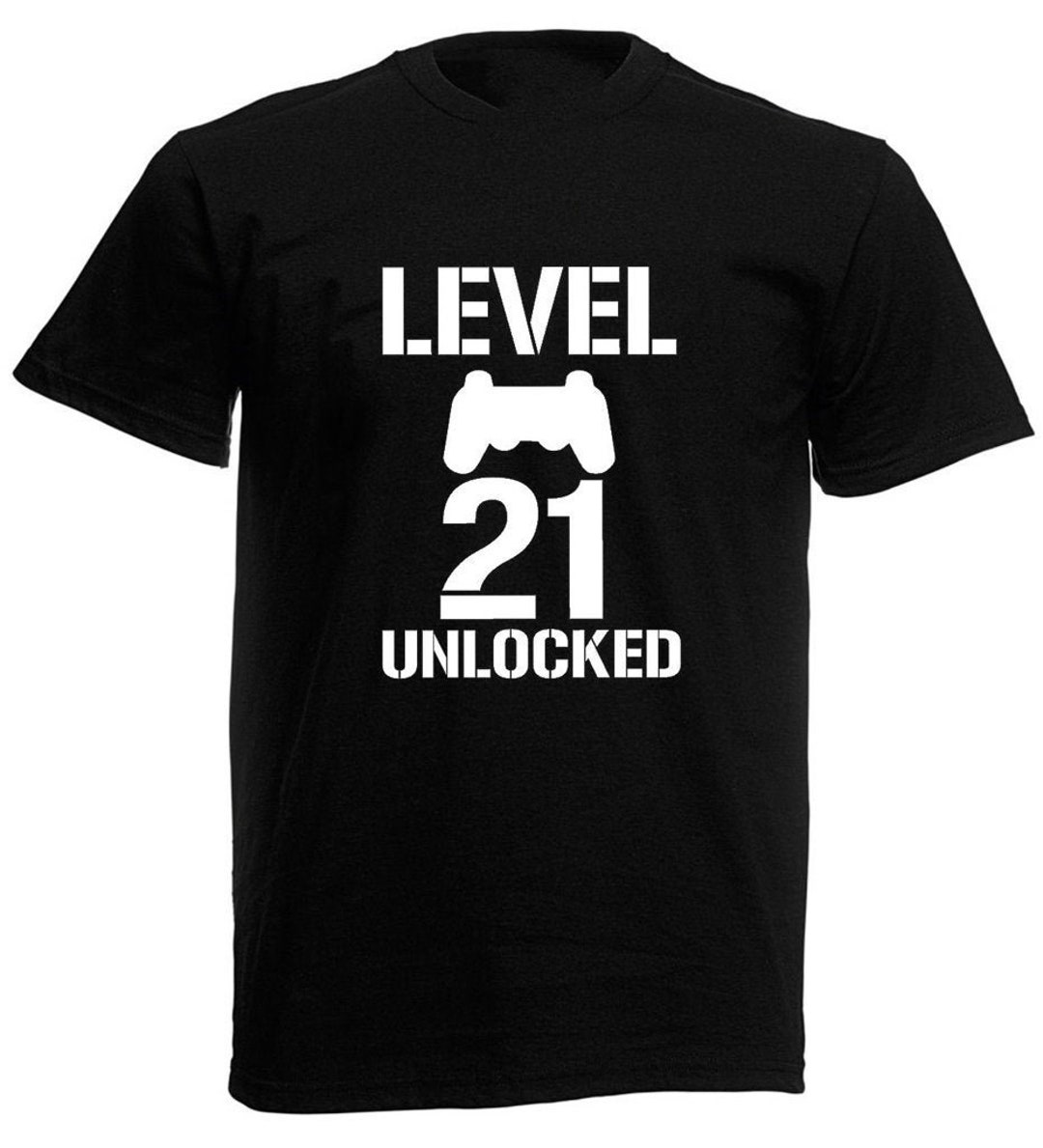 Level 21 Unlocked Men's T-shirt, 21st Birthday Gift for Men Boy Son 21 ...