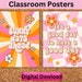 Groovy Classroom Posters, Groovy Retro and Smiley Face, Elementary ...