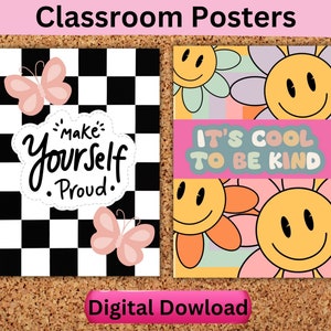 Groovy Classroom Posters, Groovy Retro and Smiley Face, Elementary ...