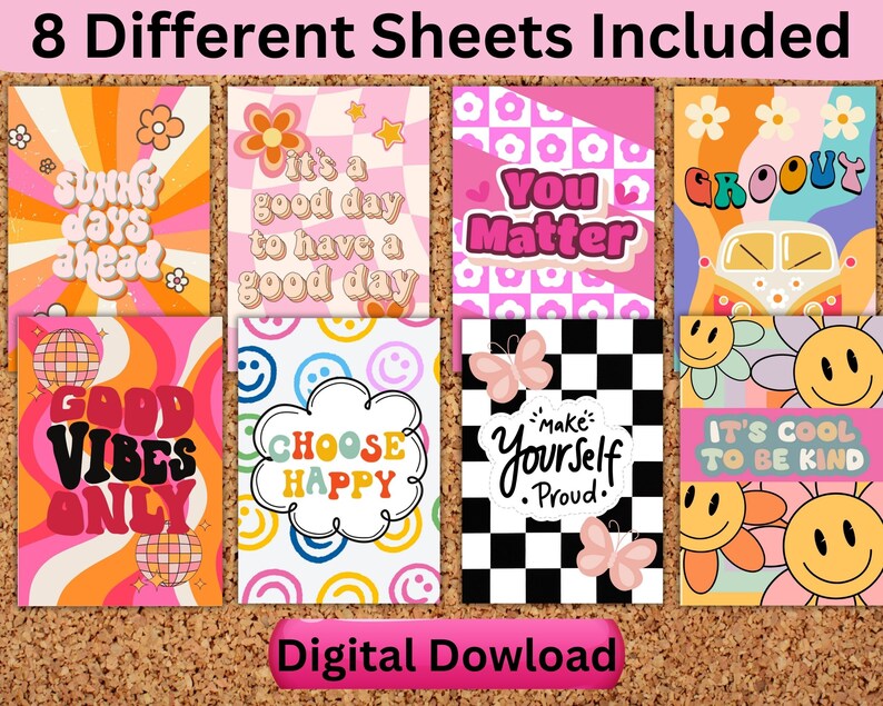 Groovy Classroom Posters, Groovy Retro and Smiley Face, Elementary ...