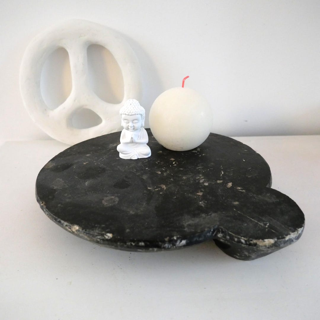 Authentic Soapstone Nepalese Chapati With Feet, Low Plate, Rustic ...