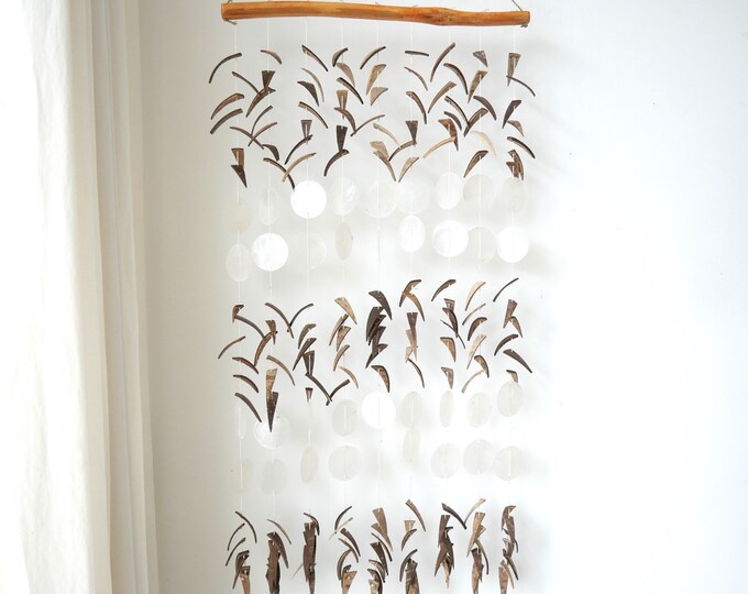 Capiz Shell and Coconut Wall Hanging, Large Piece, Beach Decor, Boho ...