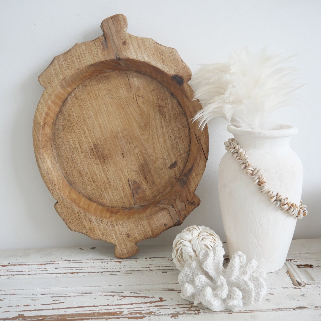 Authentic Indian Wooden Parat Tray, Centerpiece, Farmhouse, Rustic ...