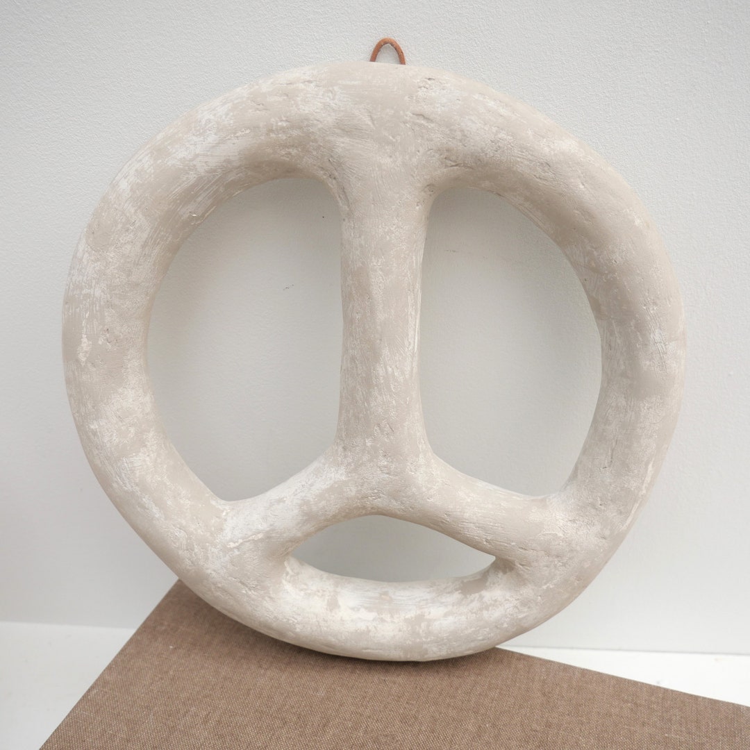 Handmade Peace Sign, Paper Mache, Clay, Wall Decor, Boho, 60s, Ooak ...