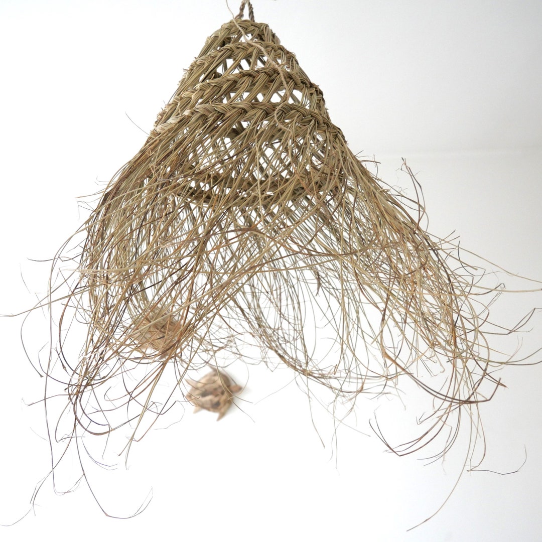 Handmade Boho Seagrass Pendant Light — Natural Ceiling Lamp, Organic ...