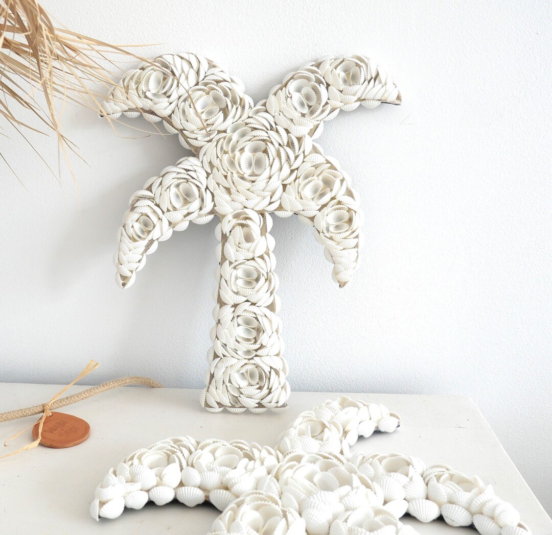 Palm Tree Made of Shells, Handmade in Indonesia, Wall Decoration, Boho ...