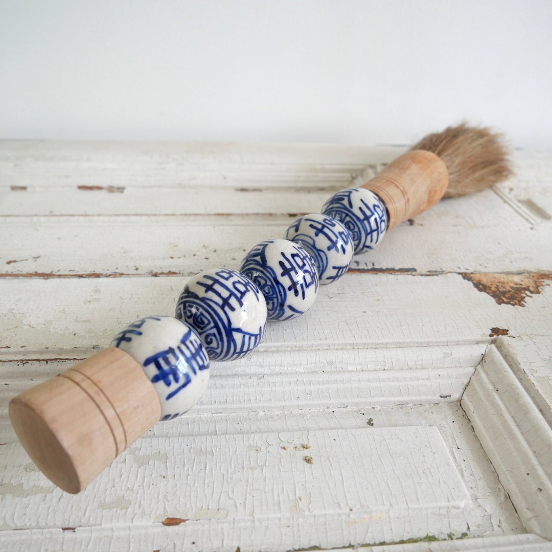 Vintage Chinese Calligraphy Brush Bowl Filler Rustic Rural - Etsy