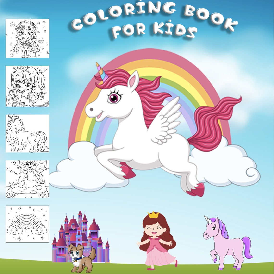 UNICORN Coloring Pages Princes Coloring Book Printable - Etsy