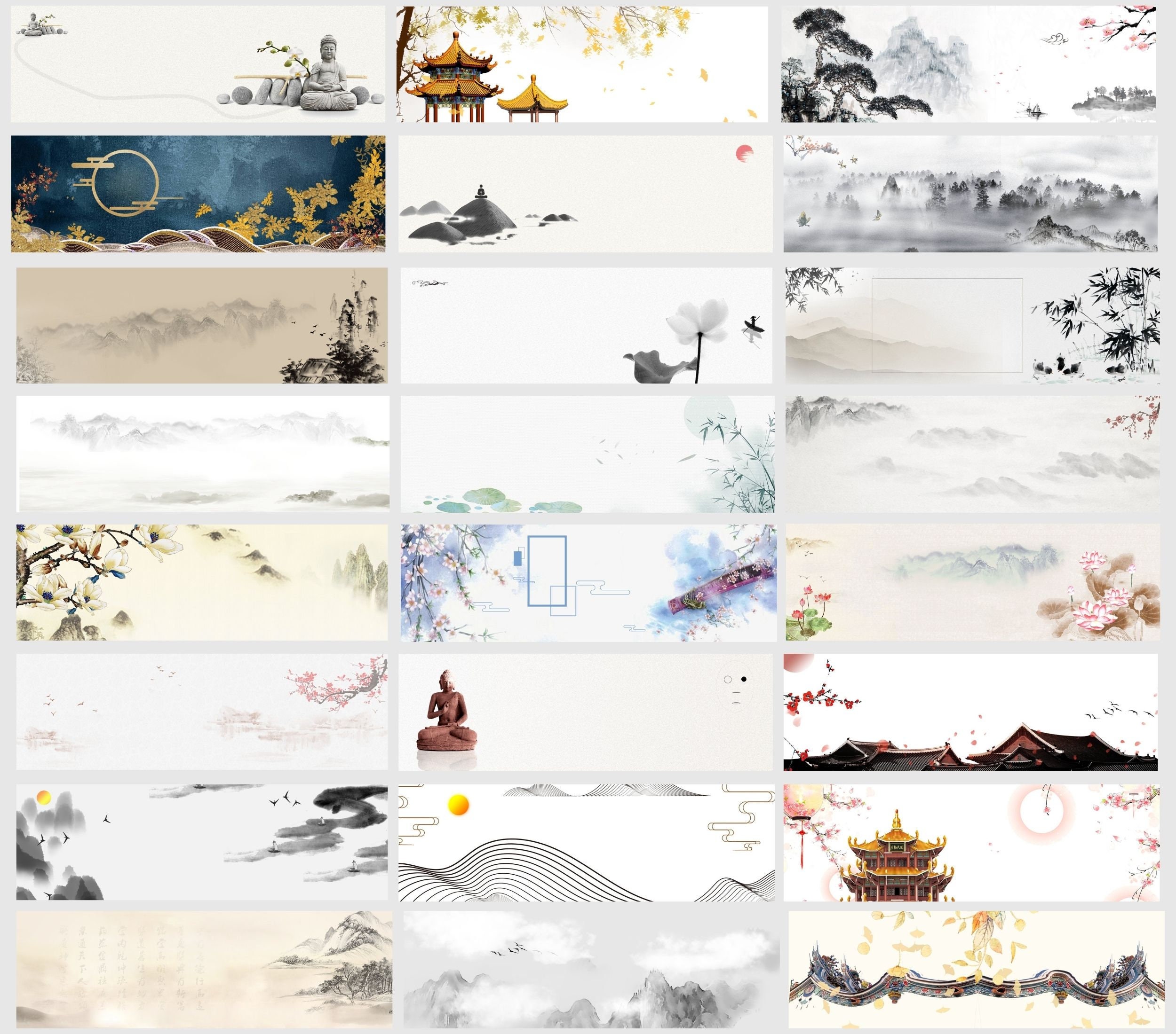 Asian Banner Templates, Asian Banner Traditional Painting, Asian Banner ...