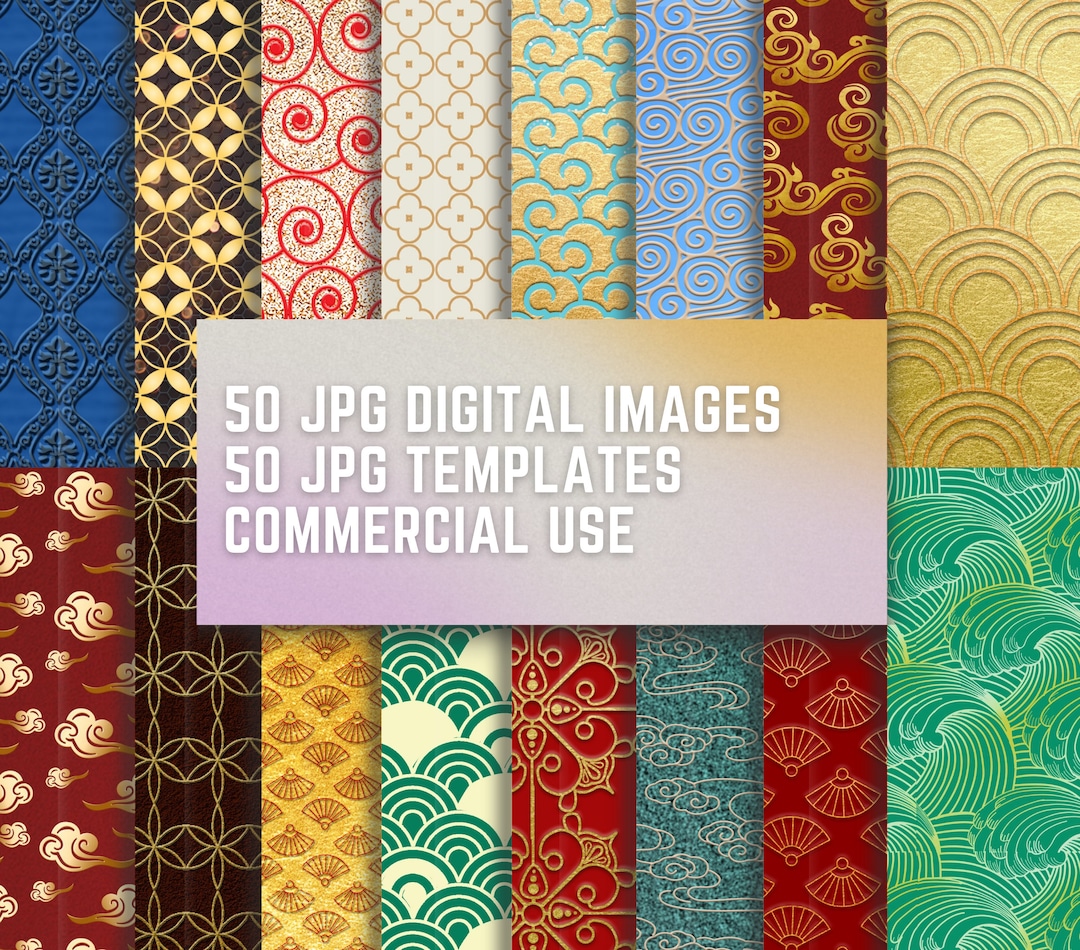 Asian Style Digital Paper, Asian Style Scrapbook Paper, Asian Style ...