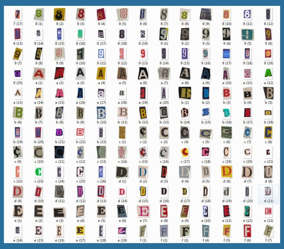 Number & Letter Overlays, Newspaper Magazine Alphabet Font Clipart ...