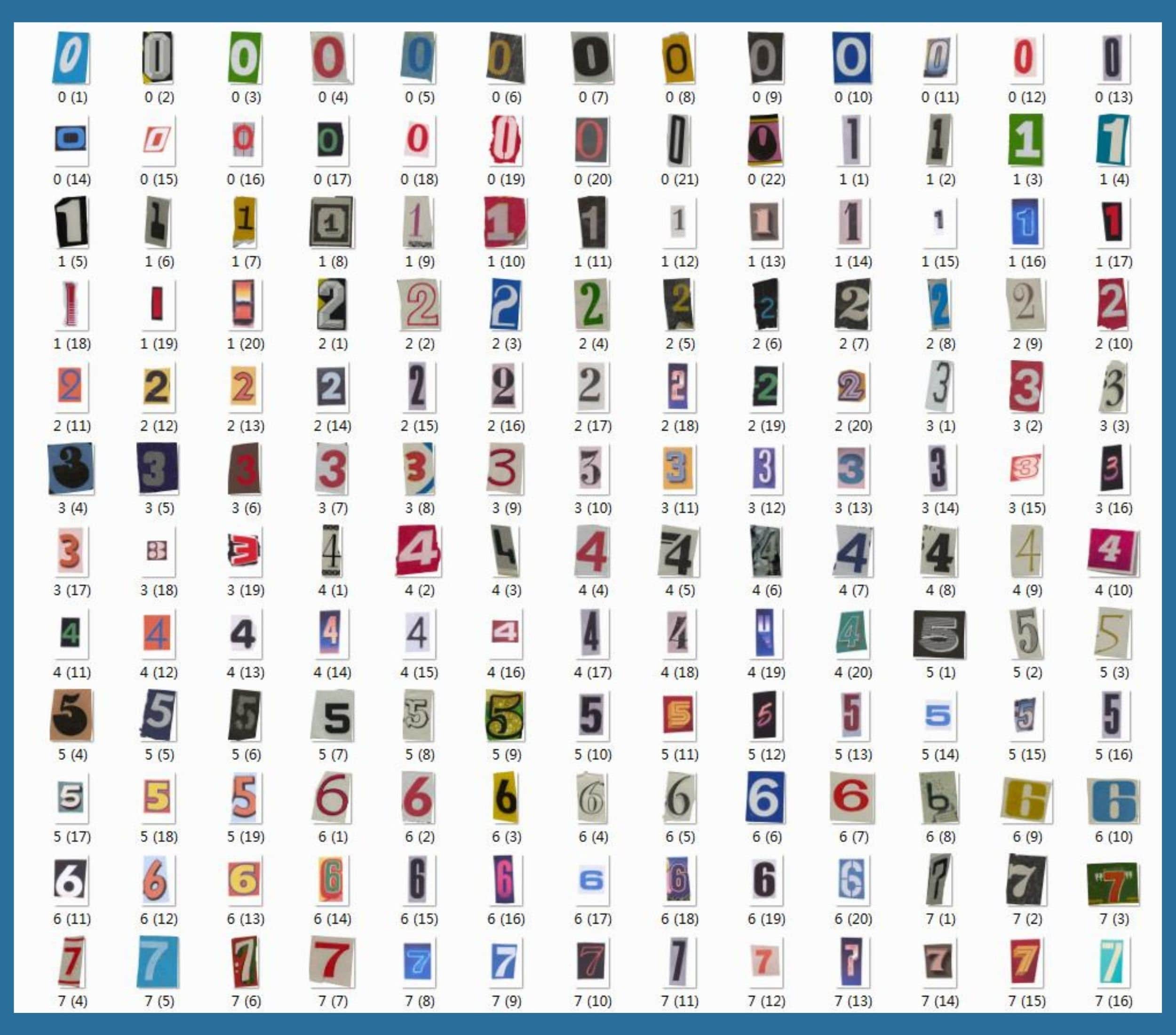 6 888 PNG Number & Letter Overlays Newspaper Magazine - Etsy