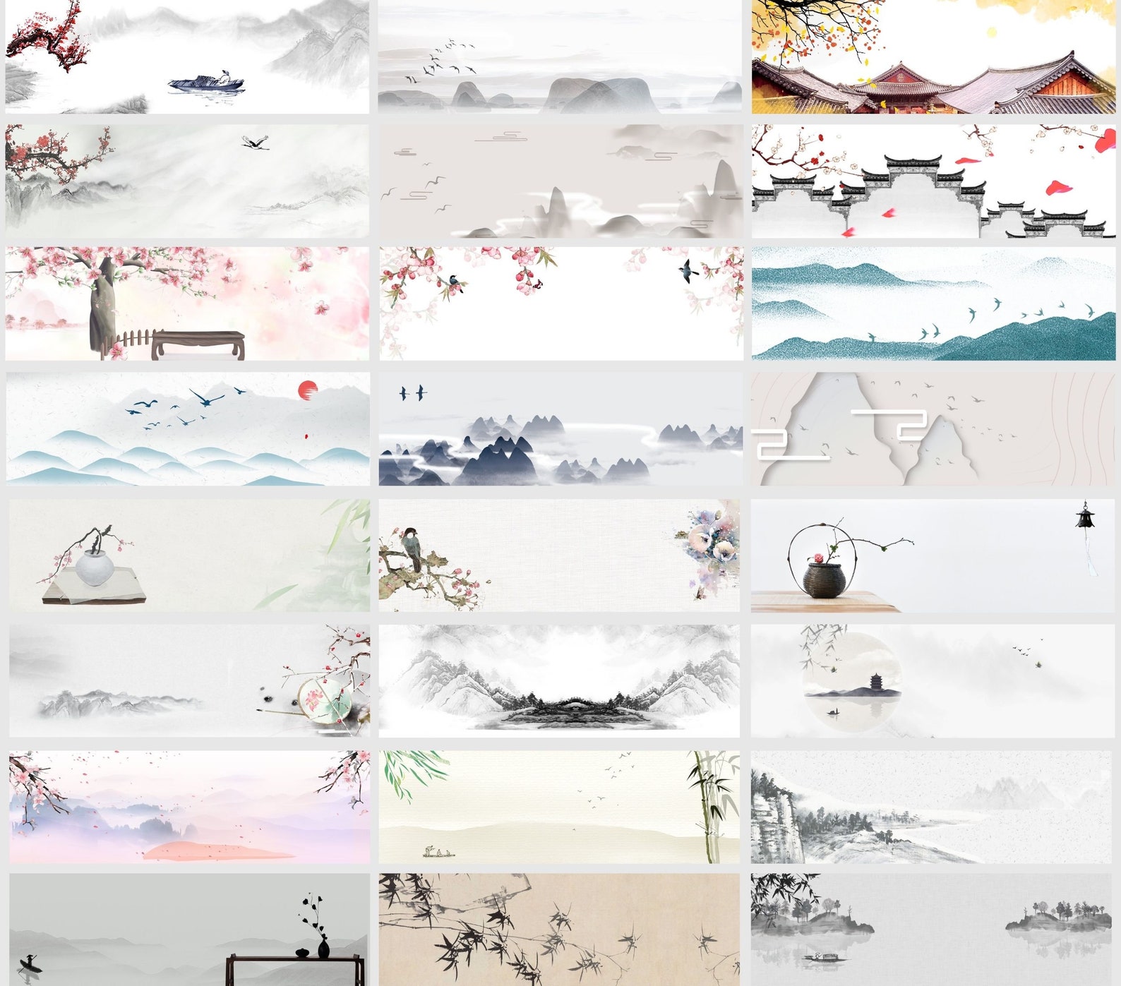 Asian Banner Templates, Asian Banner Traditional Painting, Asian Banner ...