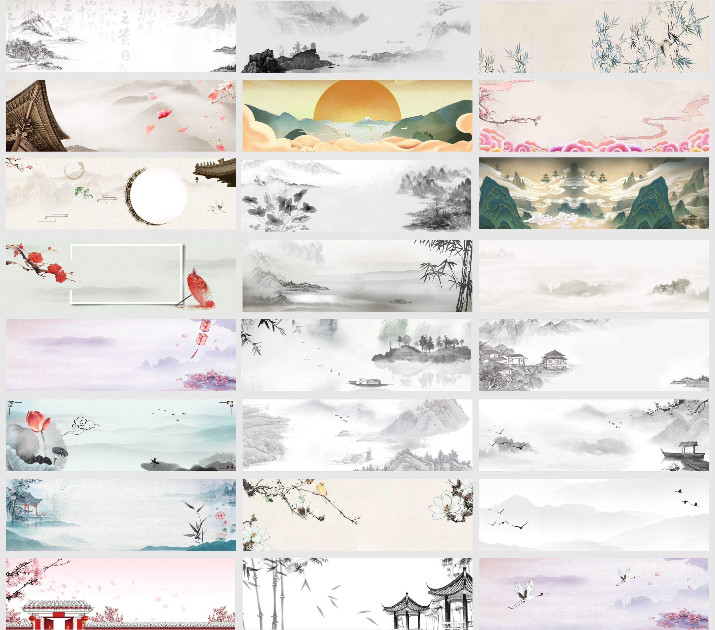 Asian Banner Templates, Asian Banner Traditional Painting, Asian Banner ...