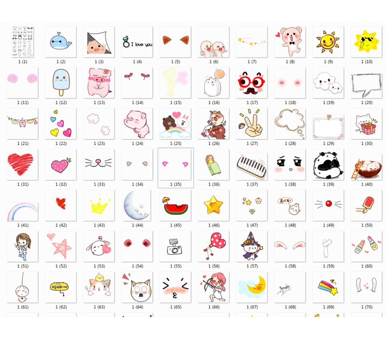 1 500 PNG Cute Cartoon Clipart Bundle Cute Cartoon Elements | Etsy