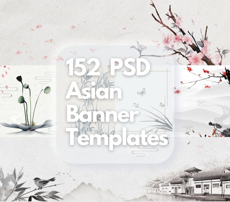 Asian Banner Templates, Asian Banner Traditional Painting, Asian Banner ...