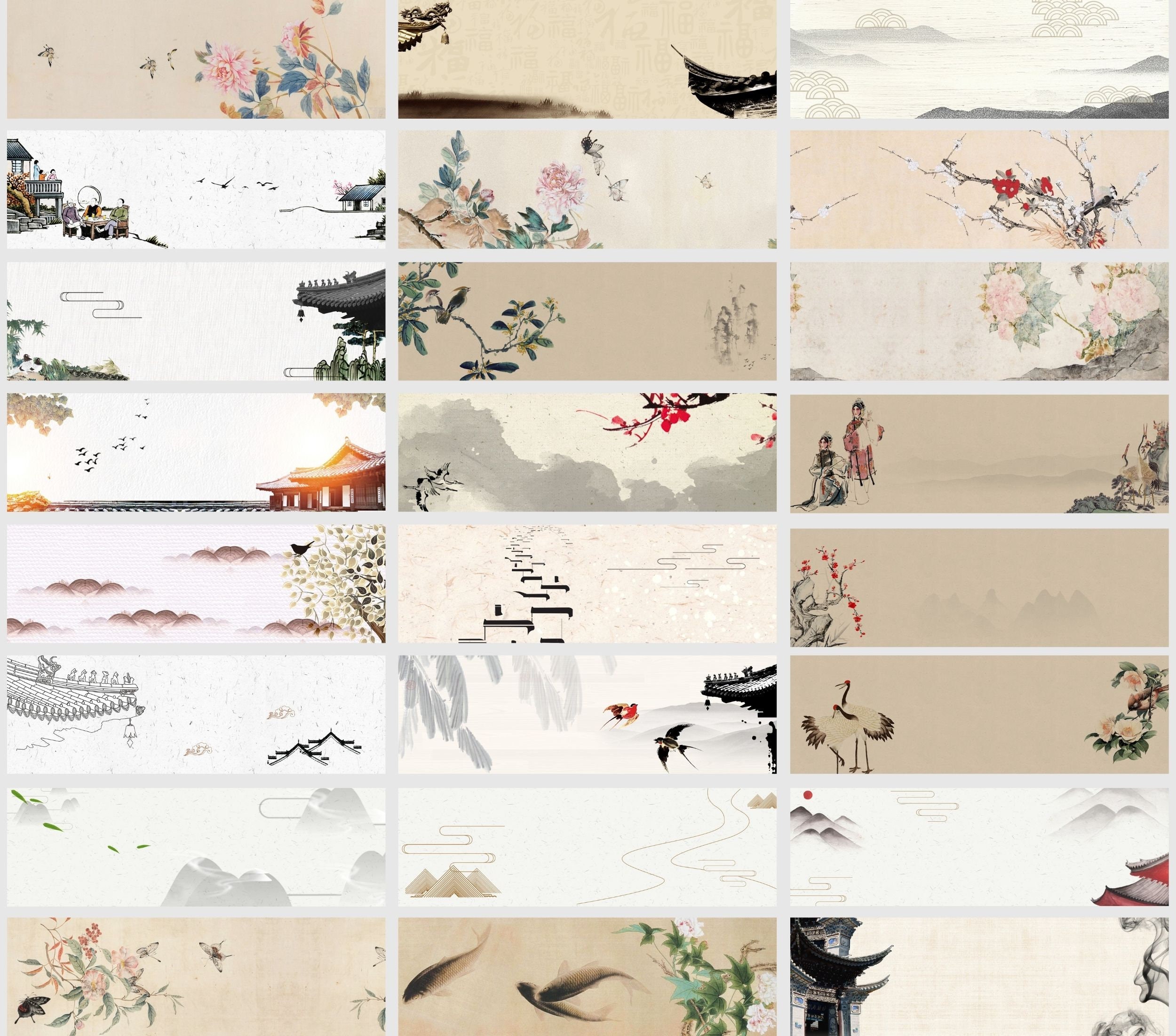 Asian Banner Templates, Asian Banner Traditional Painting, Asian Banner ...