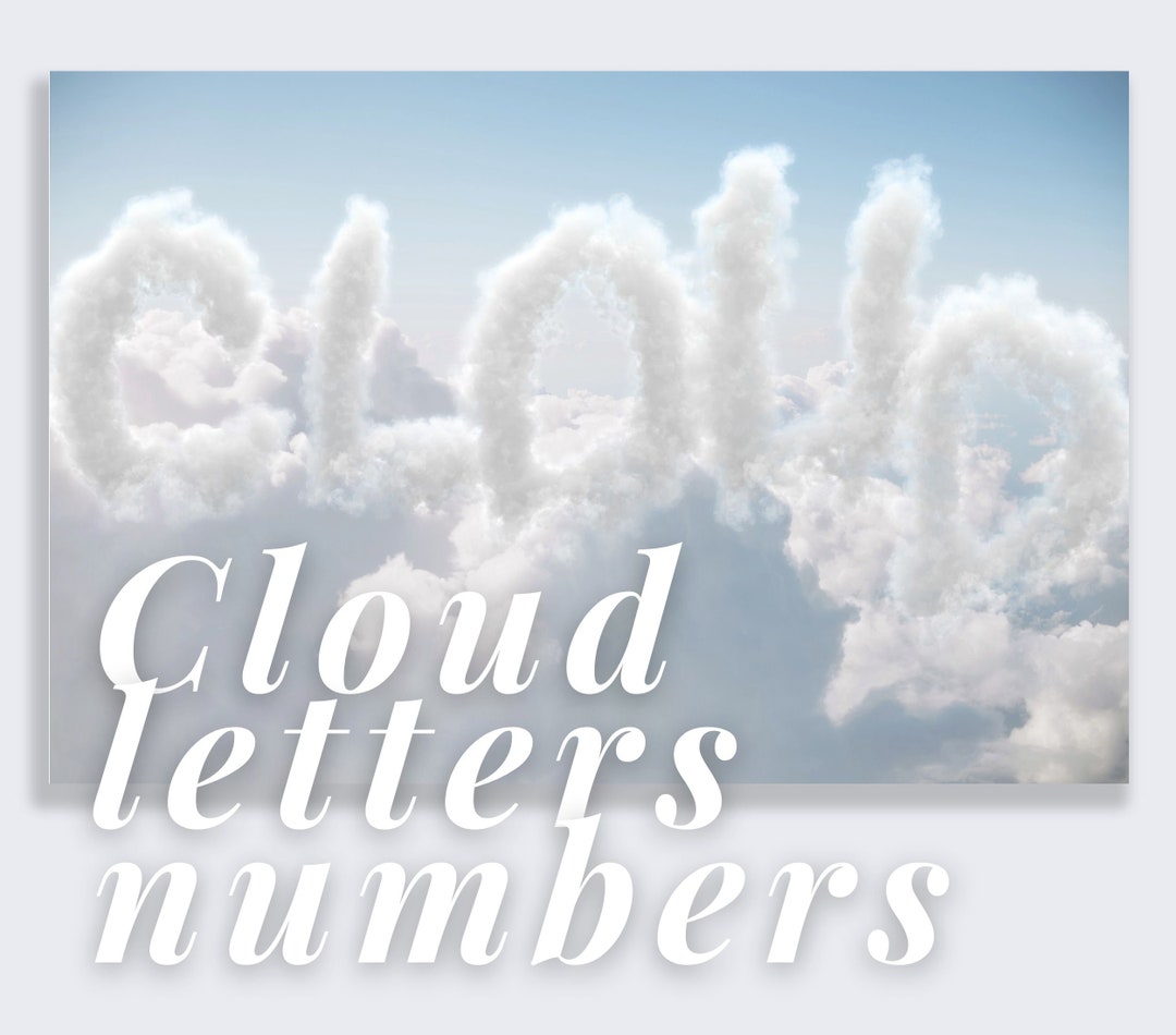 Cloud Number & Letter Overlays, Cloud Alphabet Font Clipart ,number ...