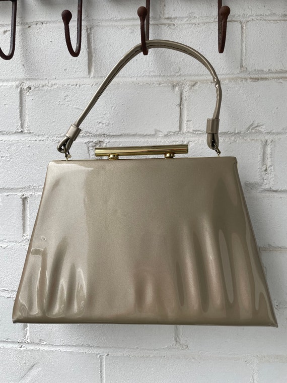 1950s Vintage Mink Patent Classic Vintage Handbag - Gem