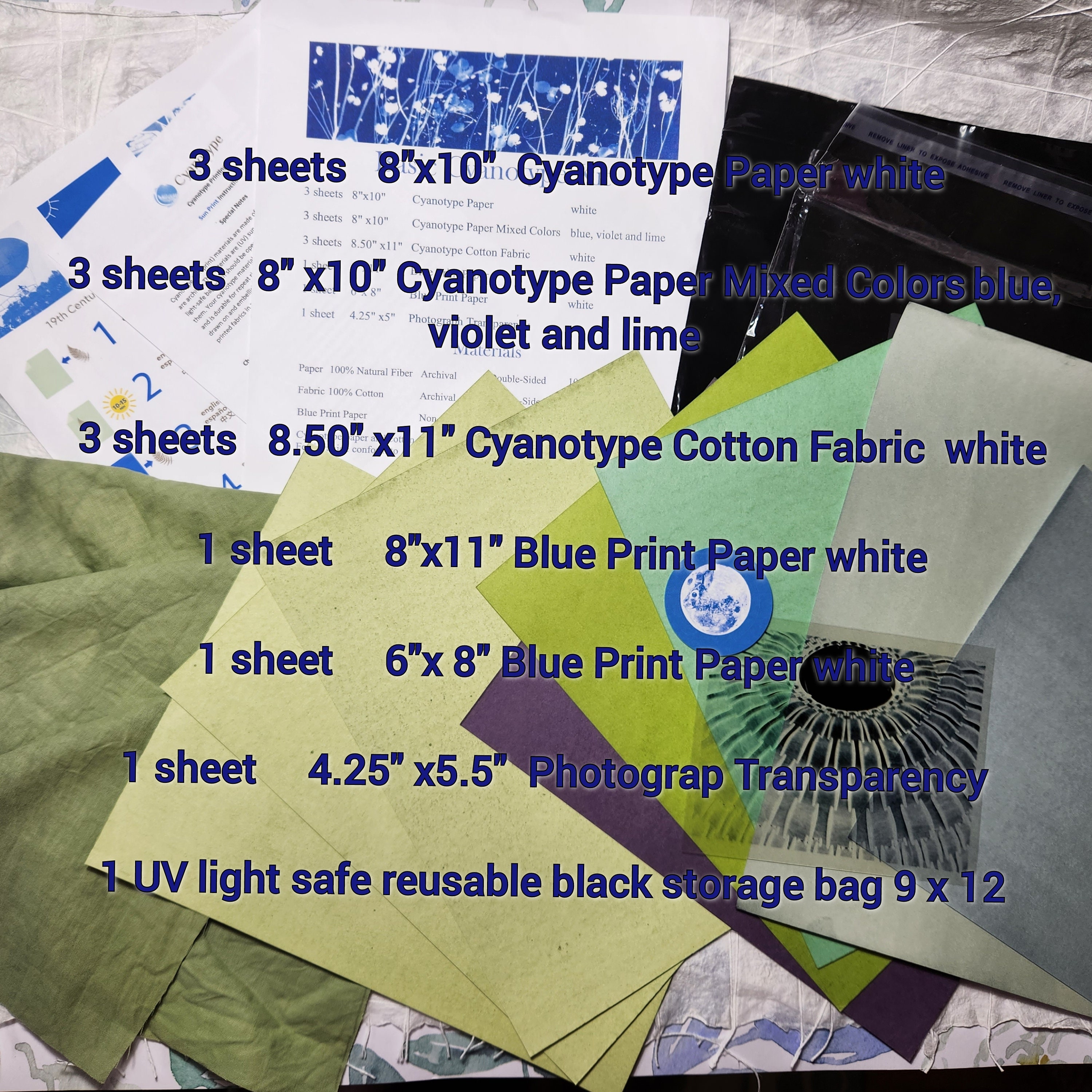 Cyanotype Deluxe Sun Printing Kit - Etsy