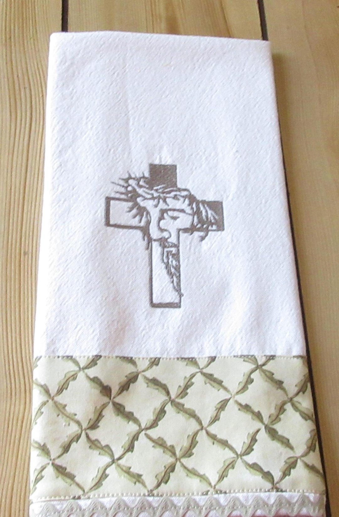 Embroidered Jesus Kitchen Towel: Religious Handmade Cotton Tea Towel - Etsy