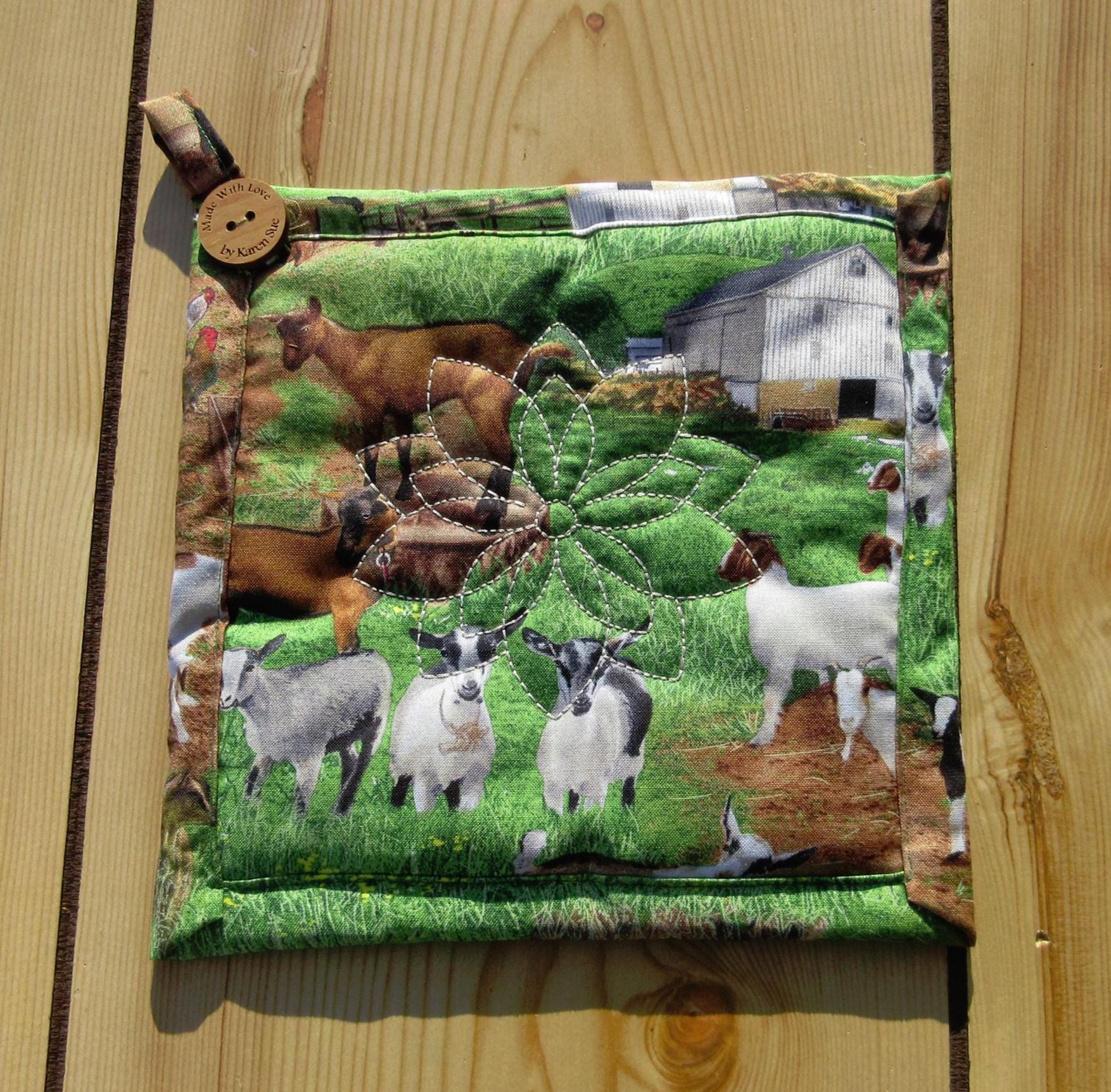 Handmade Milking Goat Potholders: Farmhouse Goat Hot Pads - Set of 2 - Etsy