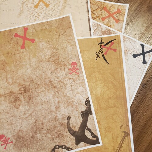 Pirate Treasure Map Party Placemat Printable Pirate Party - Etsy