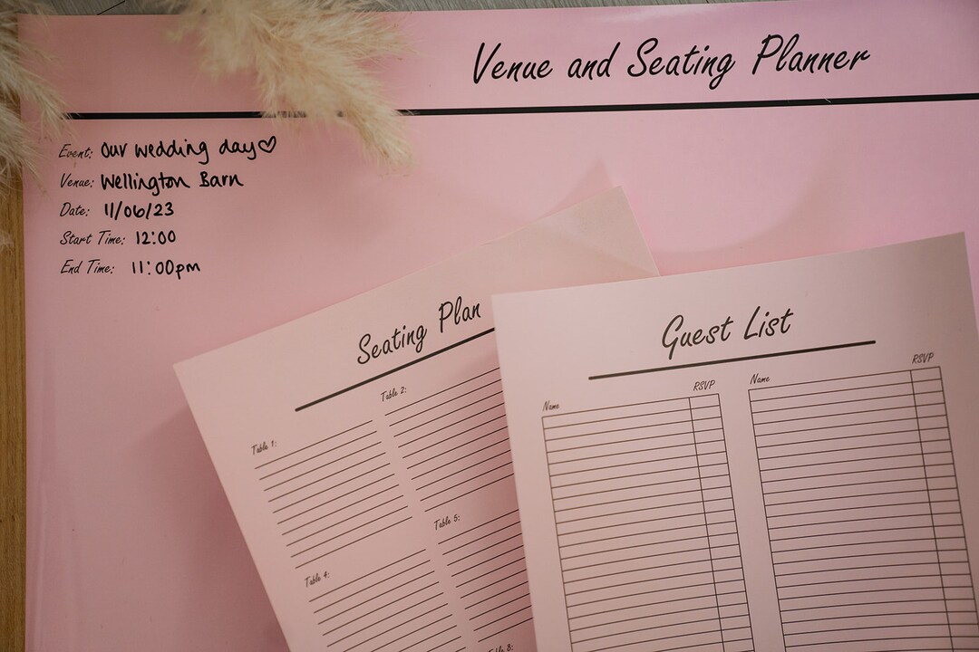 Wipeable Wedding Venue & Seating Planner: A2 Glossy, Reusable - Etsy