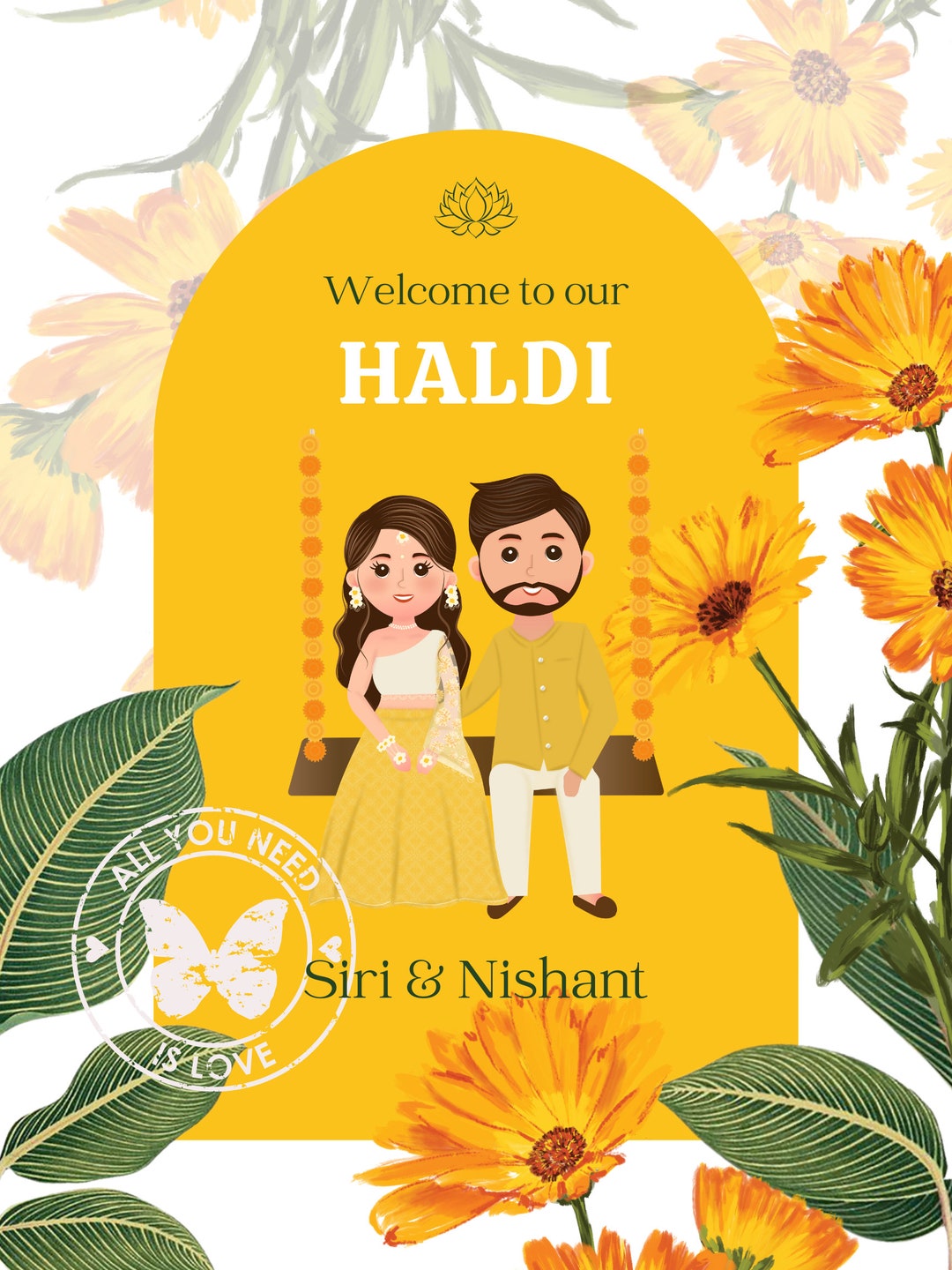 Haldi Ceremony, Wedding Welcome Sign, Digital File, Welcome Sign ...