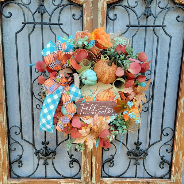 Teal Wreath - Etsy