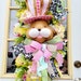 Pink Easter Bunny Swag Front Door, Spring Rabbit Hydrangea Elegant ...