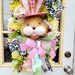 Pink Easter Bunny Swag Front Door, Spring Rabbit Hydrangea Elegant ...