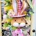 Pink Easter Bunny Swag Front Door, Spring Rabbit Hydrangea Elegant ...