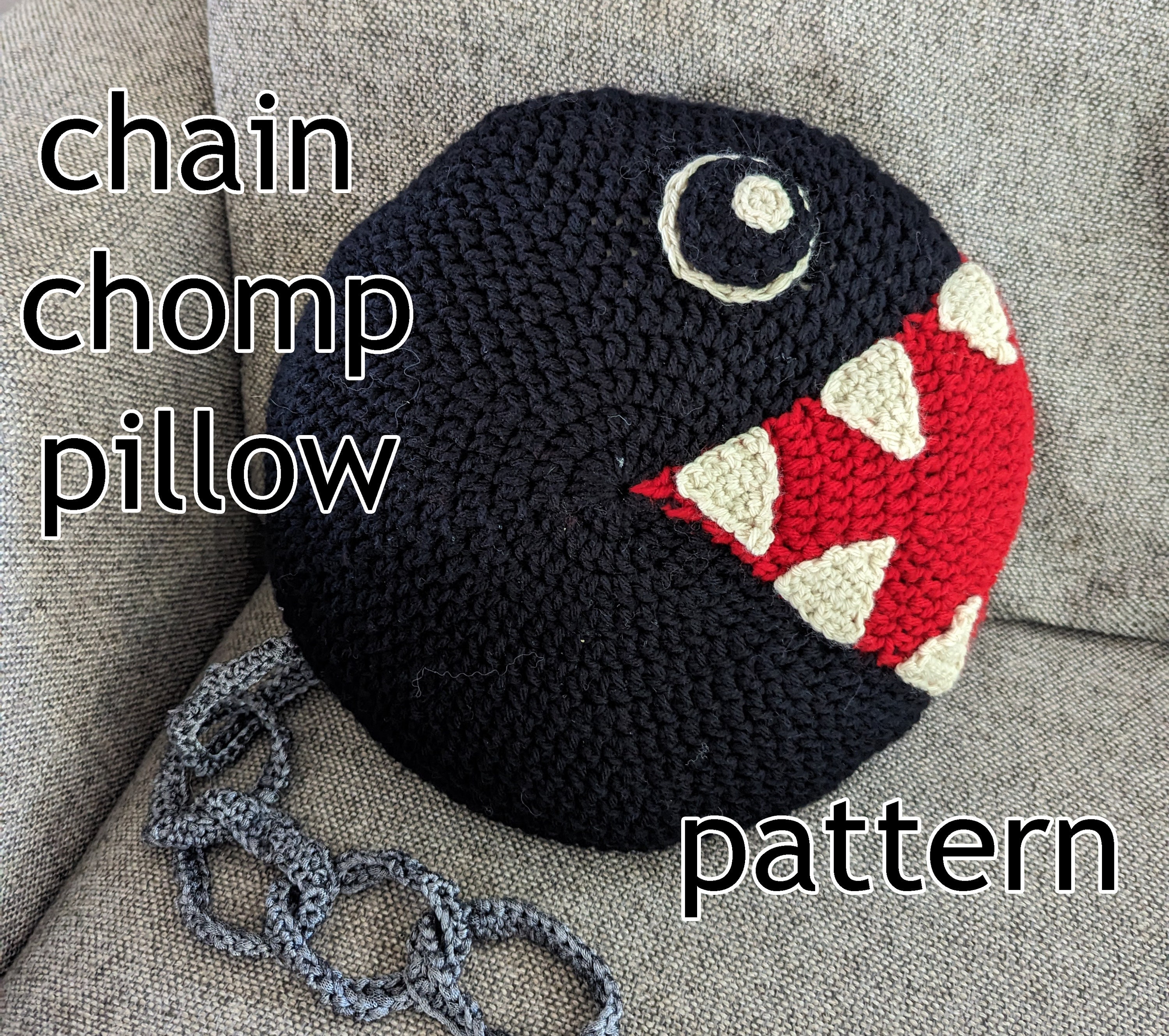 Chain Chomp Throw Pillow Crochet Pattern - Etsy