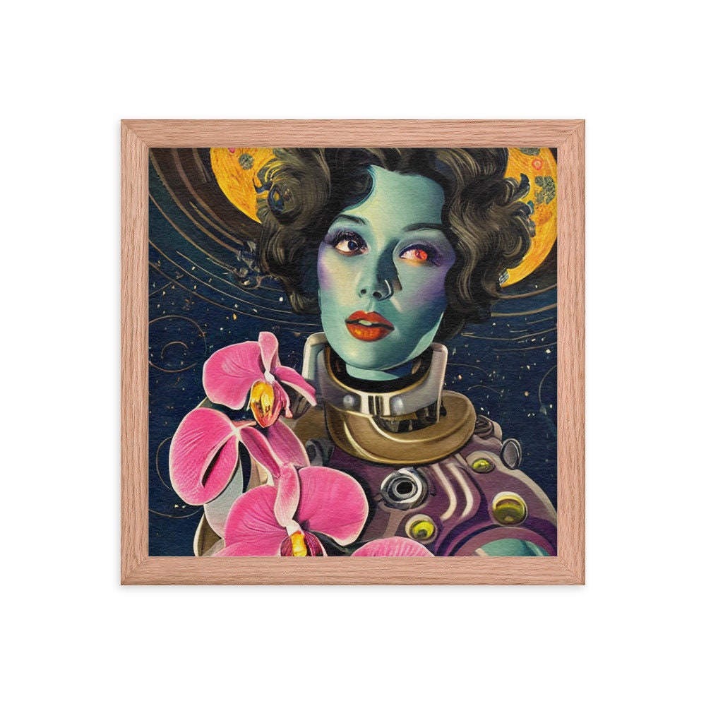 Retro Android Wall Art Space Woman Retro Galactic Sci-fi Retro Gift ...