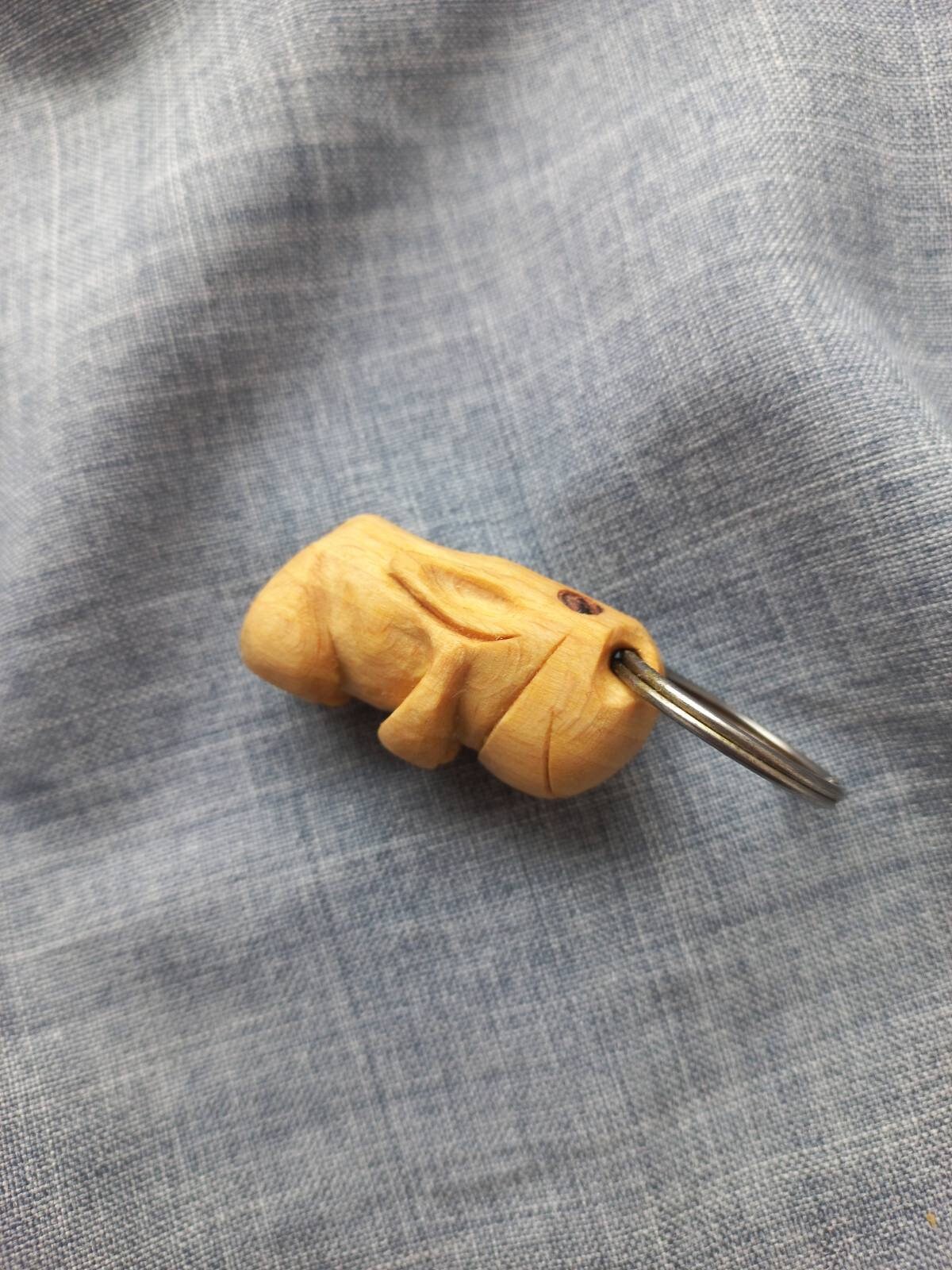 Wood Hand Carved Keychain Donkey. Handmade Yellow Donkey Keychain ...