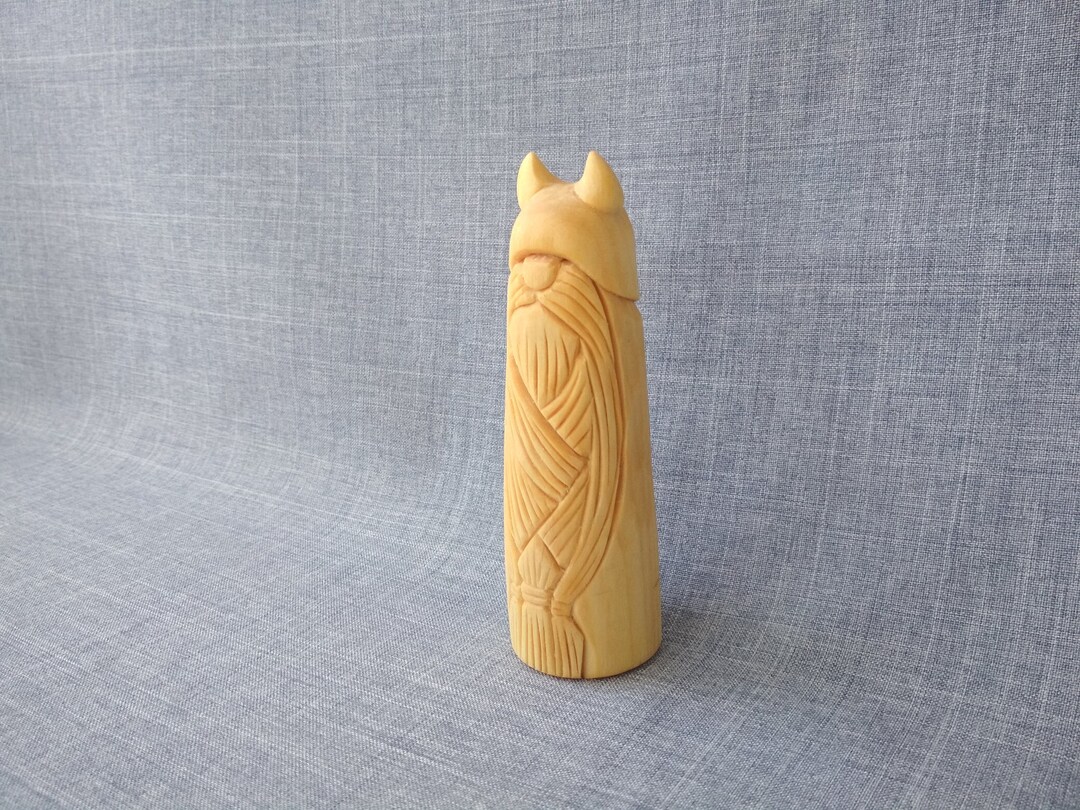 Norse Viking Wooden Figurine Scandinavian Hand Carved Protection Amulet ...