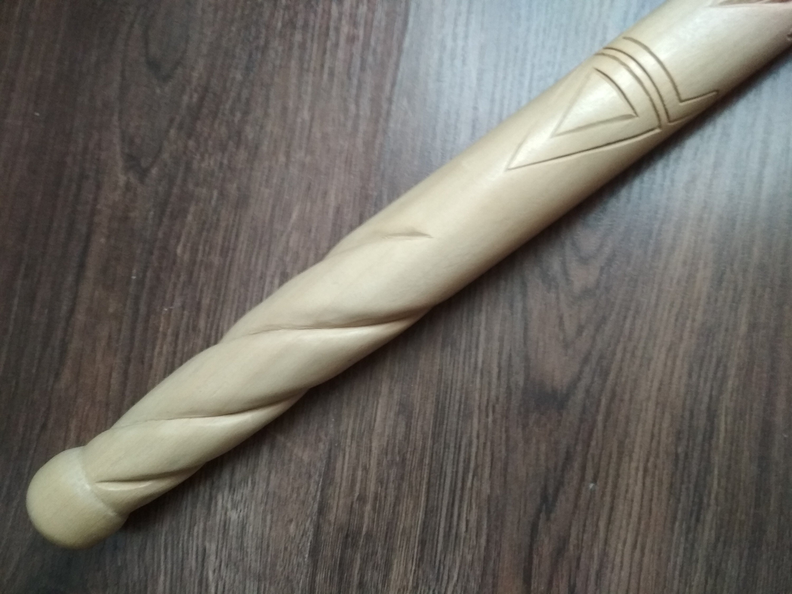 Handmade Carved Wood Baton. Viking Wood Carved Bat. Baseball Bat. Gift ...