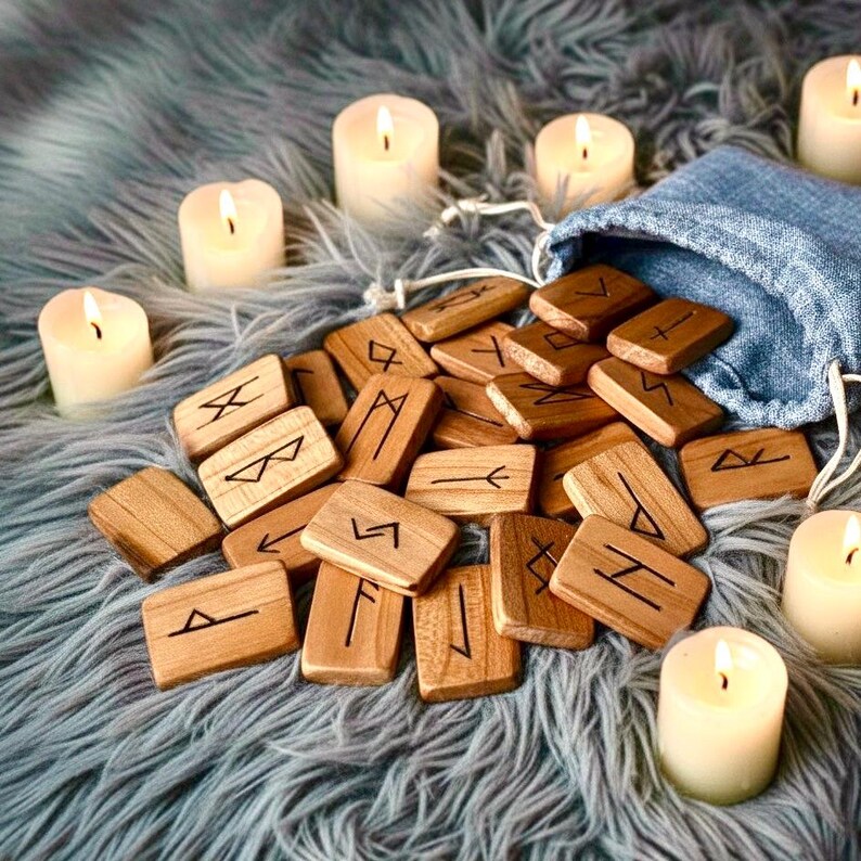 Hand Carved Elder Futhark Runes Set Norse Divination Witchcraft Tool - Etsy
