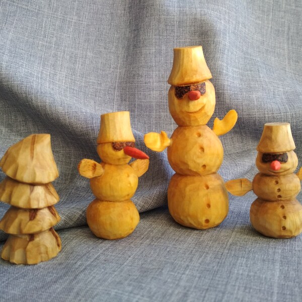 Wooden Snowmen - Etsy