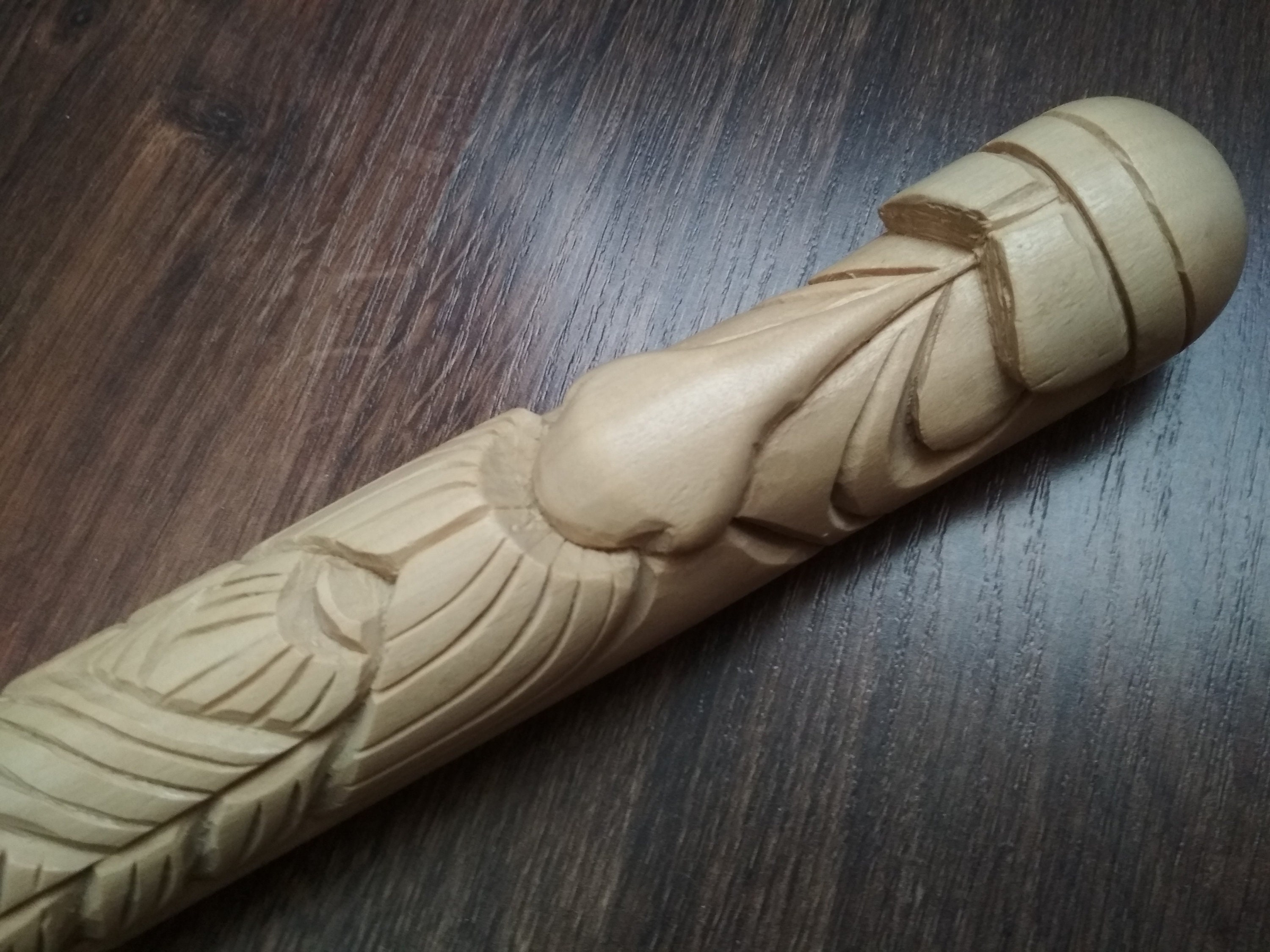 Handmade Carved Wood Baton. Viking Wood Carved Bat. Baseball Bat. Gift ...