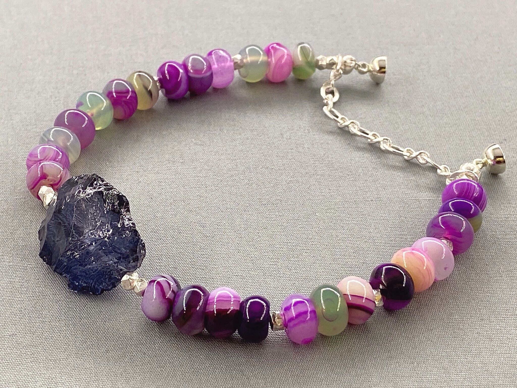 Blauwe kwarts armband ruwe kwarts agaat kralen armband - Etsy Nederland