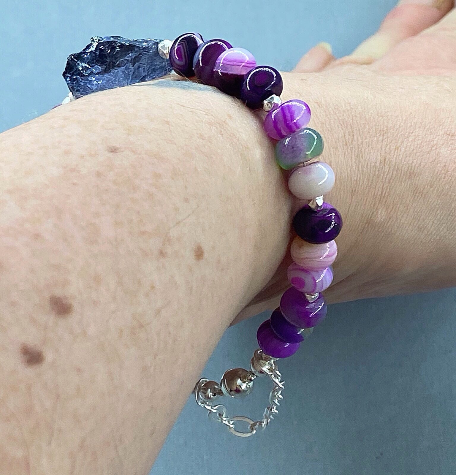 Blauwe kwarts armband ruwe kwarts agaat kralen armband - Etsy Nederland